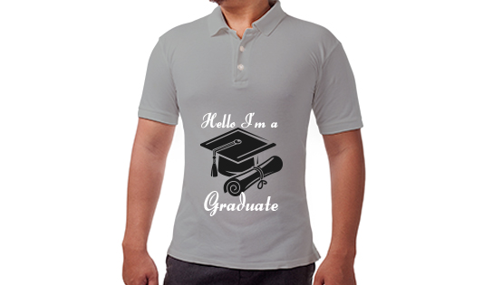 Custom Printed T Shirt - Polo Neck