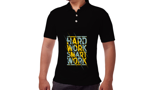 Custom Printed T Shirt - Polo Neck